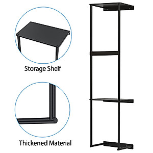 Camping Chair Wall Storage for Garage, Metal Camping Chair Storage Rack Wall Holder, Double Layer Wall Mount, Stainless Steel, Beach Chair Rack, Umbrella Holder, Organizer, Black