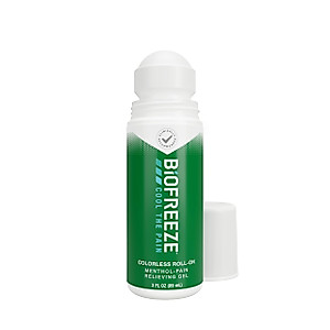 Biofreeze 11827 Roll-On Pain-Relieving Gel, 3 FL oz, Colorless Topical, Backache, Strains, Bruises, & Sprains