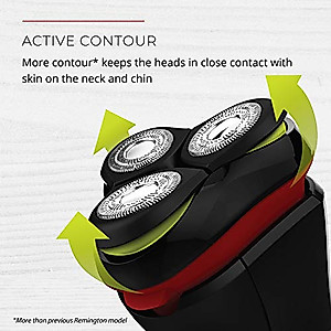 Remington, R4000 Series Electric Rotary Shaver Fully Washable BlackRed PR13401, Black, 1 Count