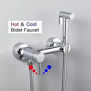 JZRYQJGJ Brass Bidet Faucet Gold Toilet Faucet Handheld Toilet Bidet Sprayer Hygienic Shower Cold Water Mixer Shower Head (Color : A5090)
