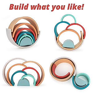 DUCKBOXX XX Wooden Rainbow Stacking Toy (Bright Color - 7 pcs)