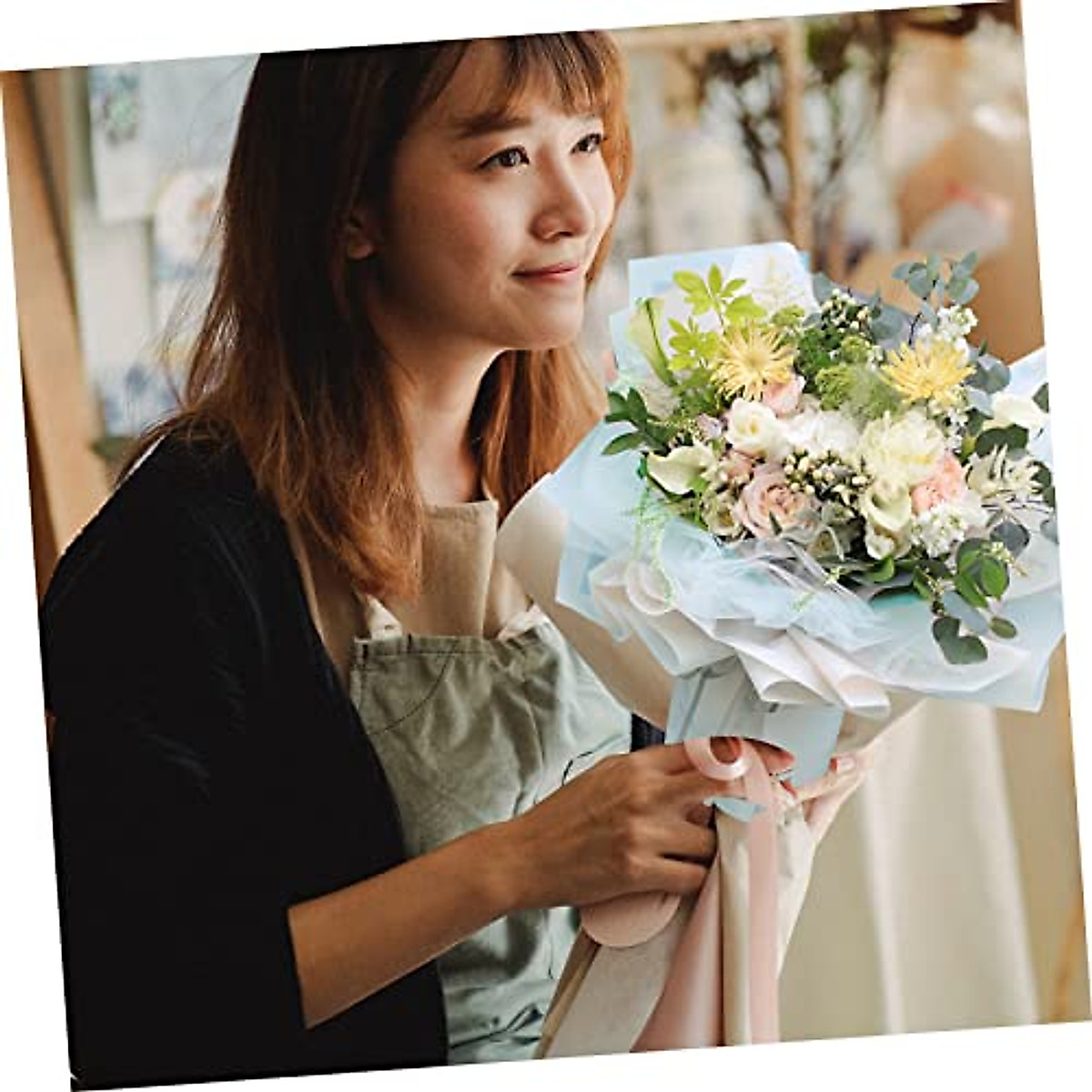 GARVALON 20pcs Rose Wrapping Paper Tutu Packing Paper Flower Packaging Paper Matte Wrapping Paper Valentines Day Flower Papers Wedding Flower Wrapping Paper Gift Plastic Accessories Flowers