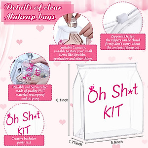 20 Pack Bachelorette Hangover Recovery Bags Bachelorette Survival Makeup Bag with Zipper Small Clear Plastic Hangover Bags for Wedding Bridal Gift Bachelorette Decorations (5.91 x 6.1 x 1.77 Inch)