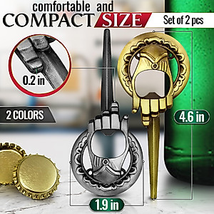 2Pcs King Hand Keychain Bottle Opener Bartender - Beer Can Opener Letter Opener Kings Hand Can Opener Manual - Bartender Bottle Opener Kitchen Gadgets Bottle Opener Keychain for Men Bar Accessories