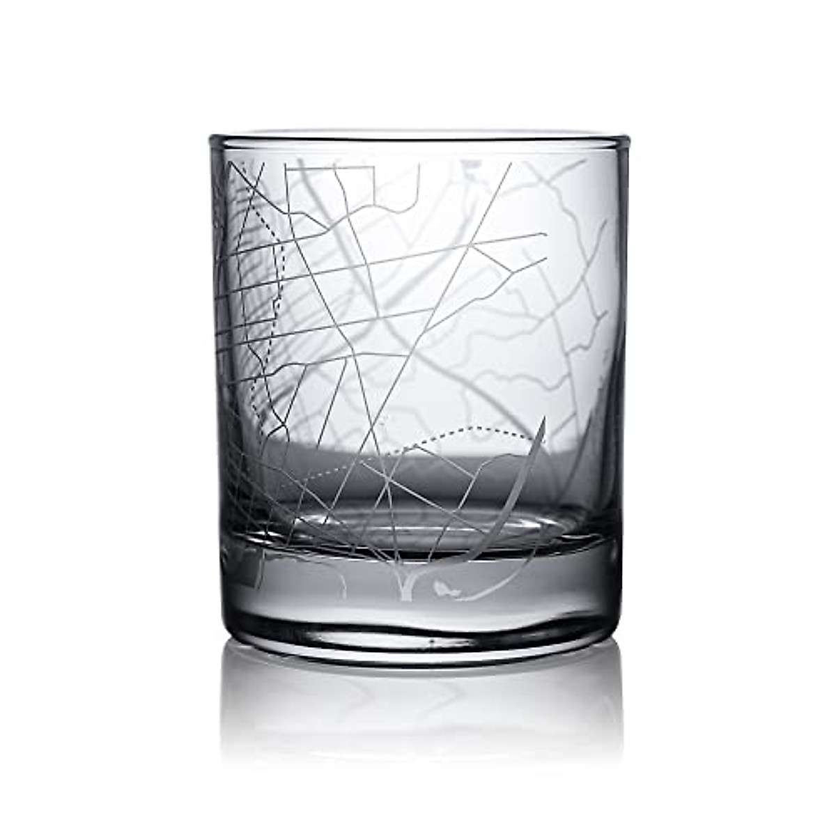 Austin City Map Whiskey Glass, Unique Gift, 10.5 oz