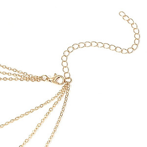 Cosydays Boho Pearl Body Chain Gold Layered Chest Chains Necklace Belly Chain Beach Bikini Chains Waist Nightclub Body Chain Jewelry for Women