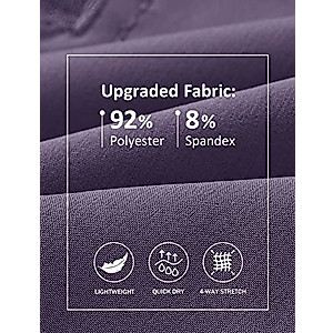 TBMPOY Men's Hiking Shorts with 5 Zip Pockets 9'' Lightweight Outdoor Work Athletic Short for Men Travel Running Purple Grey XXL