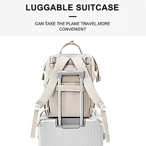 Diaper Bag Backpack,Travel Essentials Baby Bag for Girls Boy Maternity Baby Changing Bags Unisex Baby Diaper Backpack Waterproof Travel Backpack with Insulated Pockets & Stroller Straps Beige