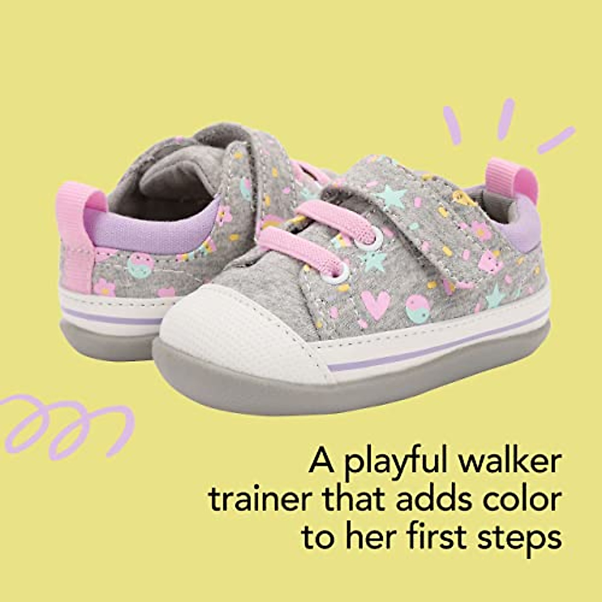 See Kai Run - Stevie II First Walker Shoe for Infants, Gray Jersey/Happy, Infant 4