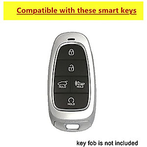 QIXIUBIA for Hyundai Key Fob Cover, TPU Key Fob Shell Protector Shell Keyless Remote Control Smart Key Holder Fit for Hyundai Sonata Santa fe Tucson (White)
