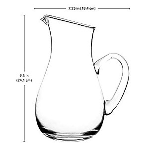 Glass Water Pitcher with Spout – Elegant Serving Carafe for Water, Juice, Sangria, Lemonade, and Cocktails – Crystal-Clear Glass Beverage Pitcher.