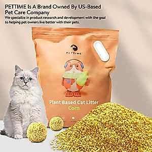 PETTIME Tofu & Corn Litter Large 12lb Dust-Free Clumping Cat Litter Quickly Absorb Cat Odors Pure Natural Toilet Flushable Corn Litter