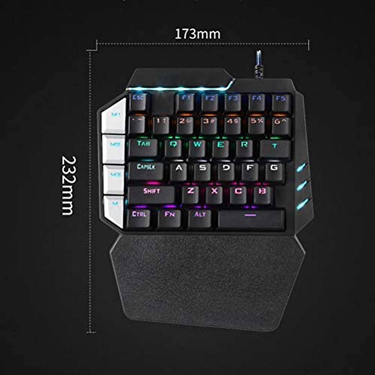 XYLXJ Mechanical Gaming Keyboard, Compact 38-Key Mechanical Computer Keyboard Blue Equivalent Switch for Windows PC Gamers (Black RED LED Backlight)