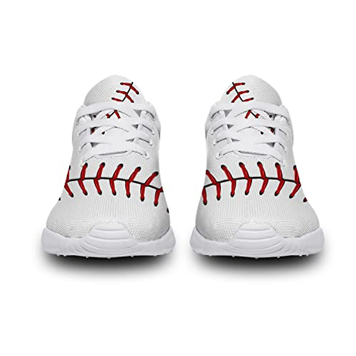 lodaden Women's Tennis Shoes White Baseball Softball Stitch Laces Running Sneakers Casual Lightweight Walking Shoes Gifts for Female Friends,US Size 12 Women/10.5 Men