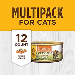 Instinct Original Grain Free Real Chicken Recipe Natural Wet Canned Cat Food, 5.5 Ounce (Pack of 12)