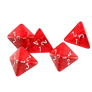 Yiotfandoll 5PCS Polyhedral Dice 20mm D4 for Dungeons and Dragons DND RPG MTG Dice Table Games Red with Black Bag