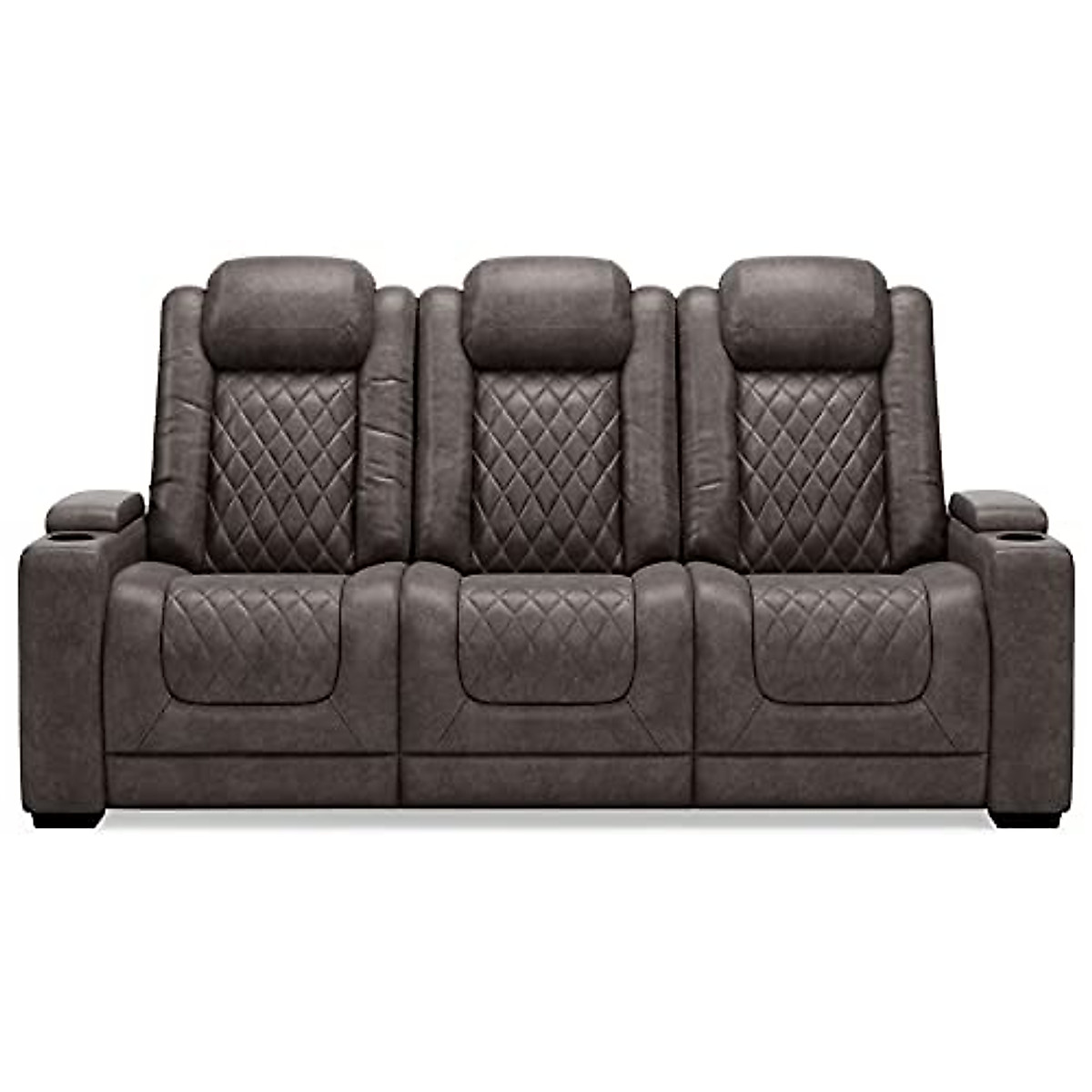 Signature Design by Ashley Hyllmont Power RecliningSofa with Adjustable Headrest, Weathered Gray