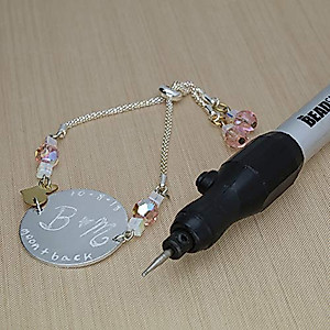 The Beadsmith Micro Engraver, 6.25", Battery Operated (2xAAA), 2 Round Diamond-Tip Bits and Hex Key, Engraver, Polisher, and Mini Sander for Detail Metal Engraving, Wood Carving, and Jewelry Polishing