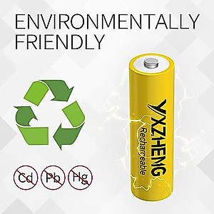 YXZHENG Batteries AA NiCd 600mAh 1.2V Rechargeable for Solar Garden Lights (16pcs AA)