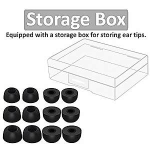 Memory Foam Tips Compatible with Google Pixel Buds A-Series Ear Tips, 6 Pairs No Silicone Noise Reduce Comfortable Fit in Case Eartips Compatible with Google Pixel Buds A Series - S/M/L Black