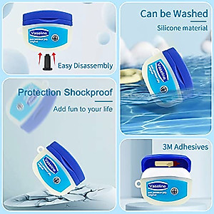 WQNIDE Case 9 in1 Cute Kawaii Vaselin Cartoon Funny for Apple Airpods Pro 2 New 2022 Case with Keychain Lanyard Soft Silicone Protective Skin Cover for Women Boys