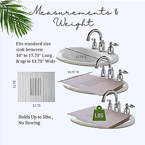 Top-it Sink Mat for More Counter Space. Rollable Sink Cover. Sink Topper. Makeup Organizer Mat. Must Have Bathroom Accessory.… (White)