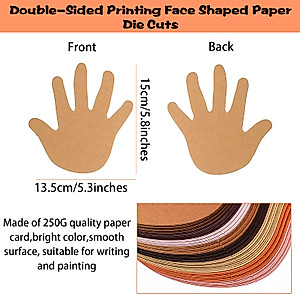 72 Pieces Hand Cutouts Paper Skin Tone Handprint Accents Hand Shaped Cut Out Cardstock Bulletin Board Classroom Decoration for Teacher Student Back to School Party