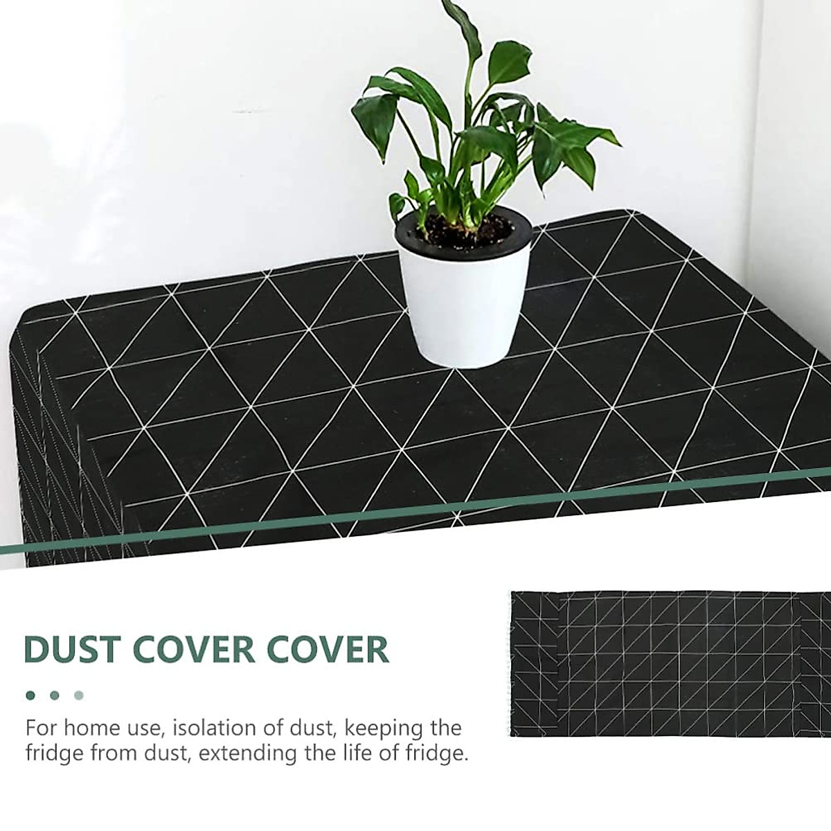 Fridge Top Cover with Storage Pockets Bags Refrigerator Fridge - Cover Washing Machine Cover Universal Covers Kitchen Decor Black