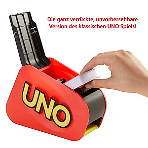 UNO Extreme Card Game Featuring Random-Action Launcher with Lights & Sounds & 112 Cards, Kid, Teen & Adult Game Night Gift Ages 7 Years & Older, GXY75