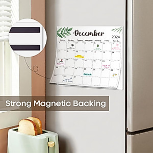 Aesthetic Magnetic Calendar For Refrigerator, Fridge Calendar Runs From January 2024 Until June 2025, 18 Monthly Refrigerator Calendar With Greenery Designs for Easy Organizing - Nature