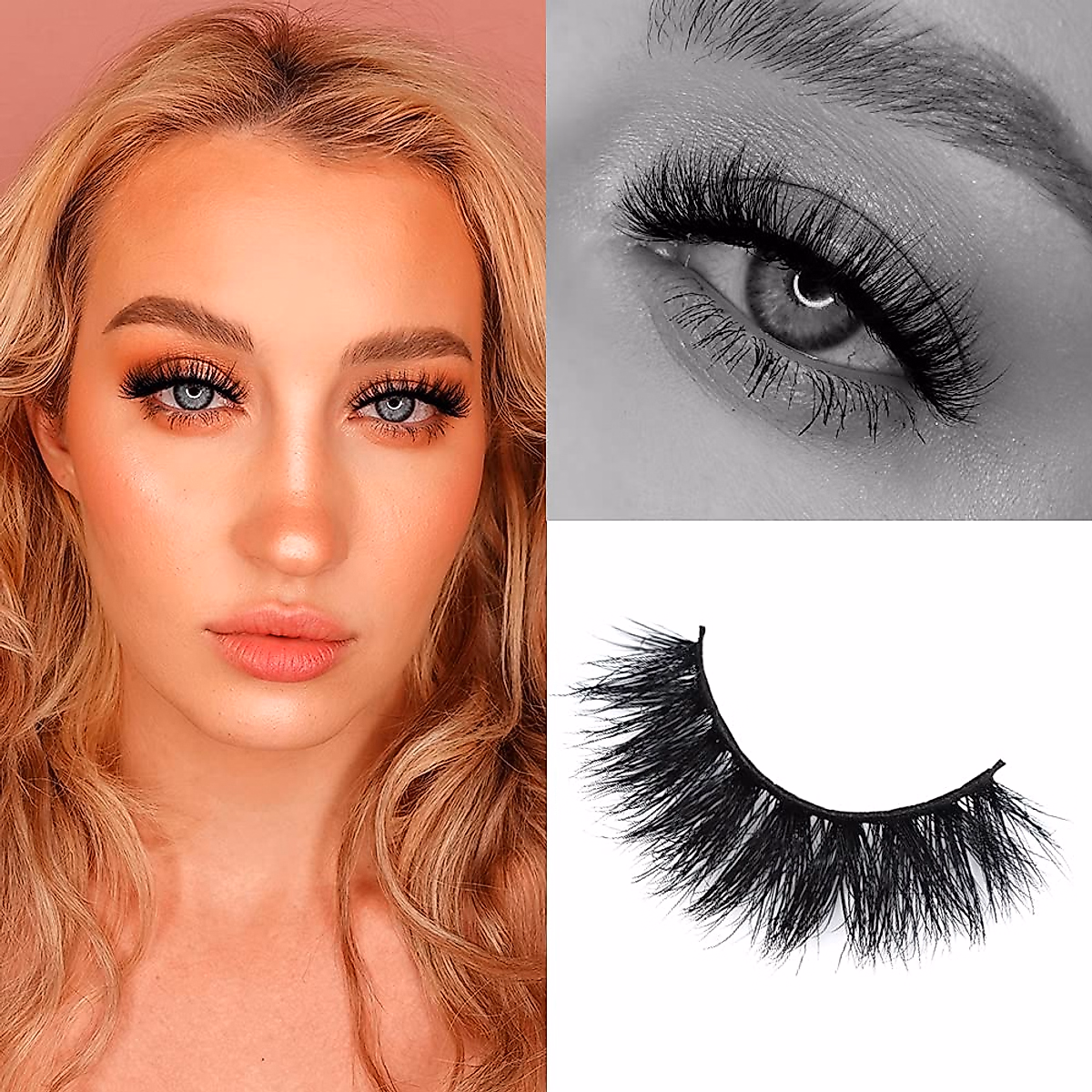 Arison Lashes 3D Mink Lashes False Fake Eyelashes Wispy Strips Silk Reusable Handmade Real Long Fur Soft Dramatic Natural Look 1 Pair Package for Women Makeup (D008)