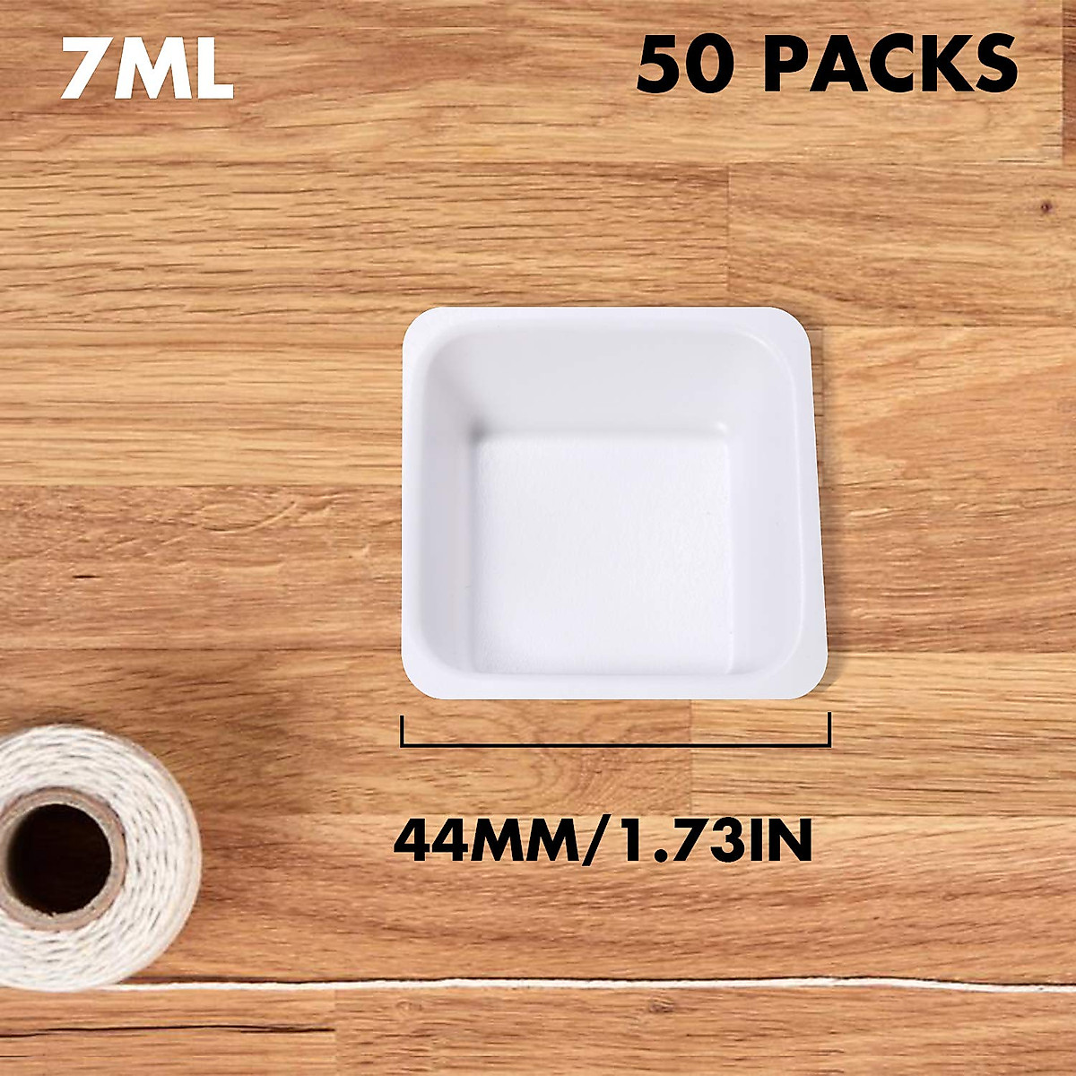 Young4us 7ml 100ml Weigh Boat Set, 100 Pack Small & Large Lab Weighing Dishes for Measuring, Storing, Mixing Powders & Liquids with Easy Pour Design Disposable Mini Plastic Square Dish Scale Tray