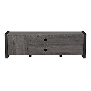 Walker Edison Industrial Modern Wood Universal TV Stand with Cabinet Doors for TV's up to 80" Living Room Storage Shelves Entertainment Center, 70 Inch, Charcoal