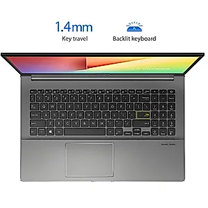 ASUS VivoBook S15 S533 Thin and Light Laptop, 15.6” FHD Display, Intel Core i7-1165G7 CPU, 16GB DDR4 RAM, 512GB PCIe SSD, Fingerprint Reader, Wi-Fi 6, Windows 10 Home, Indie Black, S533EA-DH74