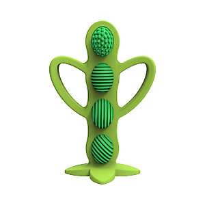 Dr. Brown's Peapod Teether + Training Toothbrush, Help Soothe Baby's Sore Gums, Soft 100% Silicone, BPA Free, 3m+