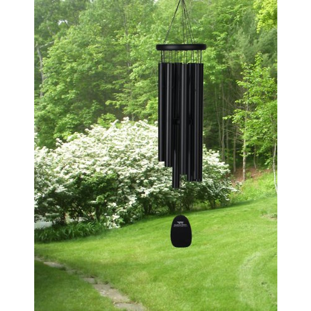 Woodstock Chimes Signature Collection, Gregorian Chimes, Alto (27'') Black, Inspirational and Memorial Wind Chimes for Outdoor, Patio, Home or Garden Décor (GABB)