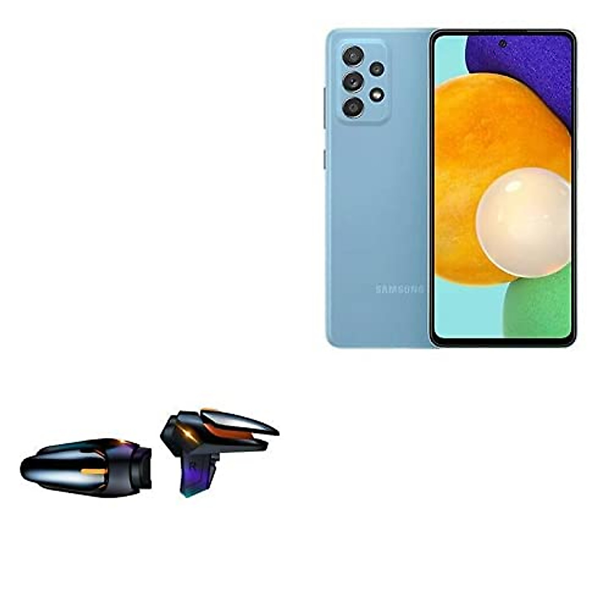 BoxWave Gaming Gear Compatible with Samsung Galaxy A52 - Touchscreen QuickTrigger Auto, Trigger Buttons Autofire Gaming Mobile FPS - Jet Black