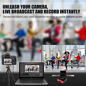 TreasLin Capture Card, 4K Game HDMI Video USB3.0 Capture Card Live Streaming Share for PS5 PS4 Switch Wii U DSLR Xbox on OBS Support Windows, Mac, Zero Latency HDMI Pass-Through