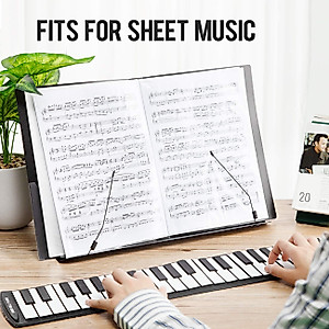 CAHAYA Desktop Sheet Music Stand Metal Angle Adjustable Tabletop Book Reading Cookbook Tablet Holder Stand Tray and Page Paper Clip CY0214