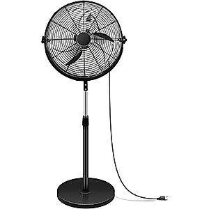 Simple Deluxe 20 Inch Pedestal Standing Fan, High Velocity, Heavy Duty Metal For Industrial, Commercial, Residential, Greenhouse Use