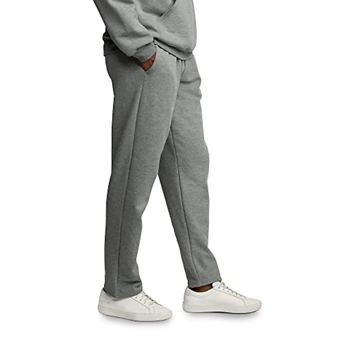 Fruit of the Loom Men's Eversoft Fleece Sweatpants with Pockets, Moisture Wicking & Breathable, Sizes S-4X, Grey Heather, Large