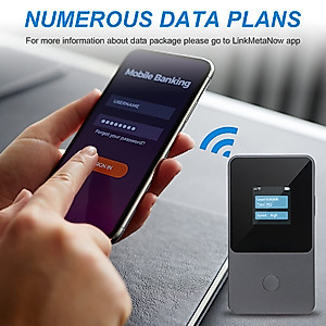 Metaspot T8 4G LTE WiFi Hotspot,Portable Mifi Router,U.S. 10GB & Global 3GB Free Data Preloaded for Travel in 130+Countries,300+Carrier Access,12h Long Battery Life,No Contract or SIM Card Required