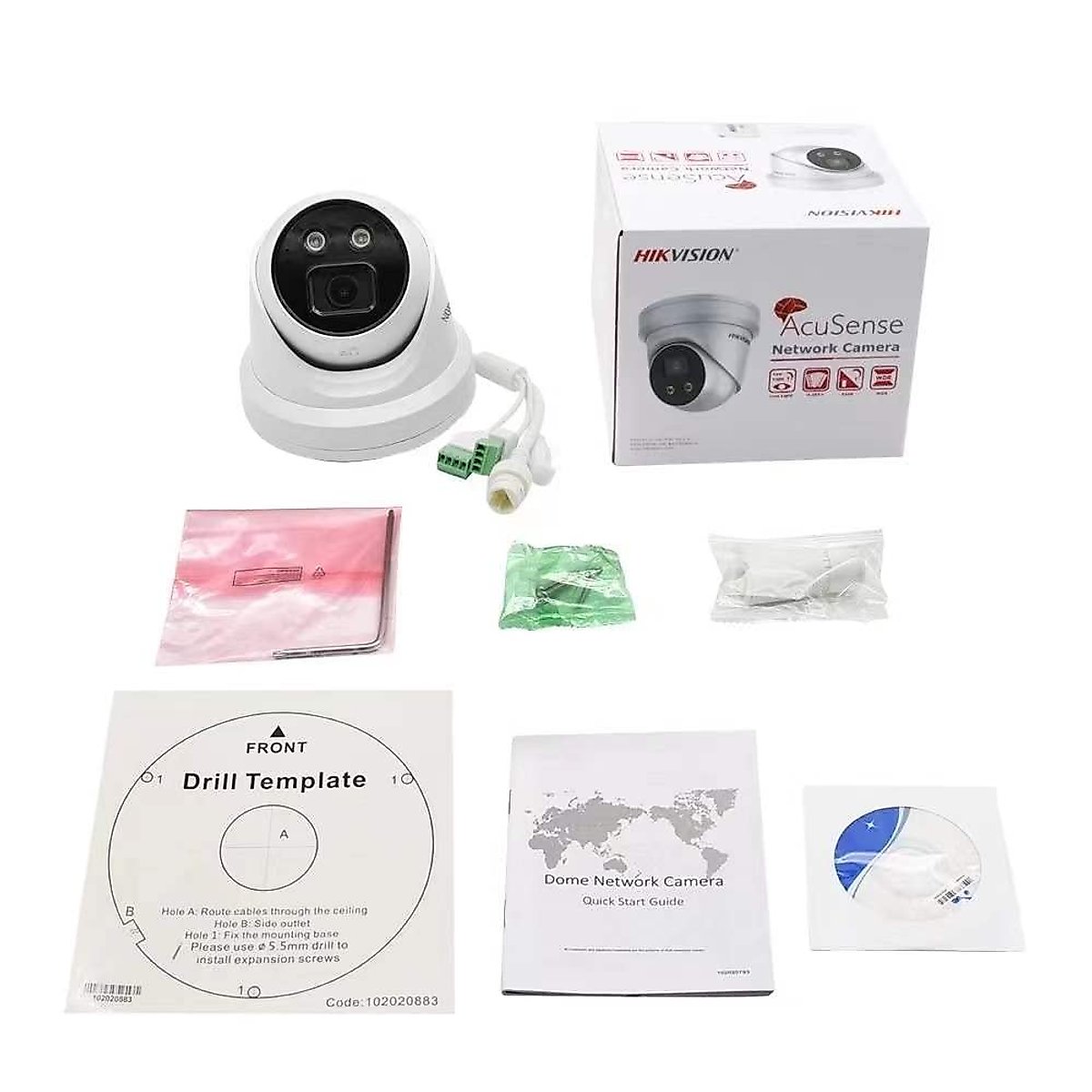 Hikvision IP Camera PoE DS-2CD2386G2-ISU/SL 2.8mm Lens 4K AcuSense Strobe Light and Audible Warning Fixed Turret Network Camera,H.265+,IP67, Built-in Two-Way Audio,Original English Version