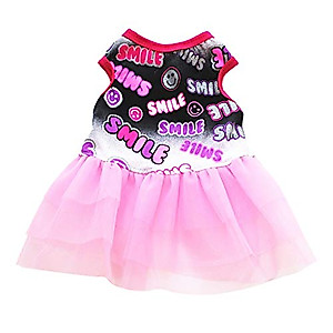 Dress Summer Letter Print Cat Pet Dog Dress Dog Clothes Breathable Pet Skirt Girl Dog Clothes for Small Dogs Christmas