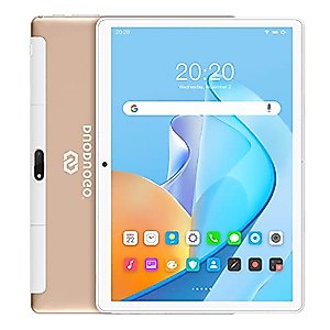 DUODUOGO Android 10 Tablet SIM 4G LTE Dual SIM+ 5G WiFi Cellular GMS Tablets, Quad-Core 4GB RAM 64GB ROM, SD-128GB,Storage Quad-Core Processor,13MP Camera,Bluetooth, 4G Wi-Fi, GPS,HD 10.1 Inch Tablet