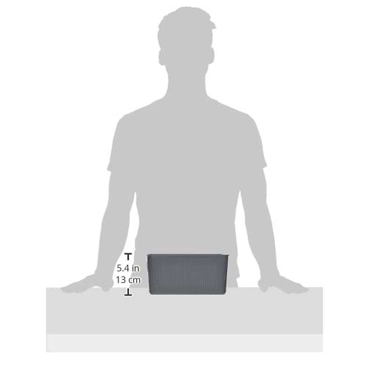 TATAY Baobab Multi-purpose Storage Basket Medium with Capacity for 5 Litres, Grey Anthracite, 18.1 x 27.2 x 13