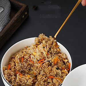 ARFUKA Salad Servers Salad Serving Sets Stainless Steel 11" Buffet Salad Spoon and Salad Fork Dishwasher Safe Large Metal Serving Utensils Gold, Set of 3