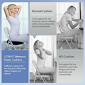 LITSPOT Donut Pillow Hemmoroid Seat Cushion,17" Sciatica Pain Relief Pillow ​for Sitting,Butt Pillow Chair Pad for Office,Memory Foam Wheelchair Cushions for Pressure Relief,Tailbone Pain