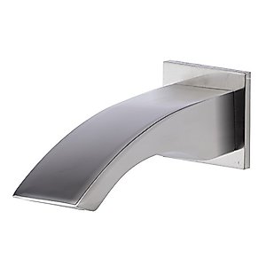 ALFI brand AB3301 Curved Wallmount Tub Filler Bathroom Spout, Brushed Nickel