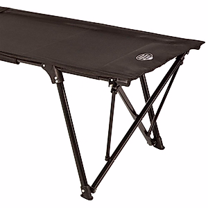 Kamp-Rite Standard Kwik Cot Quick Setup 1 Person Sleeping Bed with Side Storage Pockets, Storage Hammock and 600D Carry Bag, Black